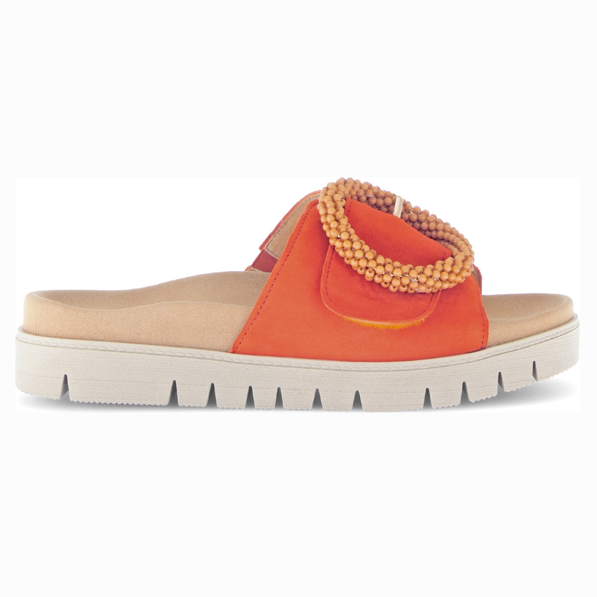 Gabor 745.15 Slide Sandals in Pumpkin | Walking On A Cloud Canada ...