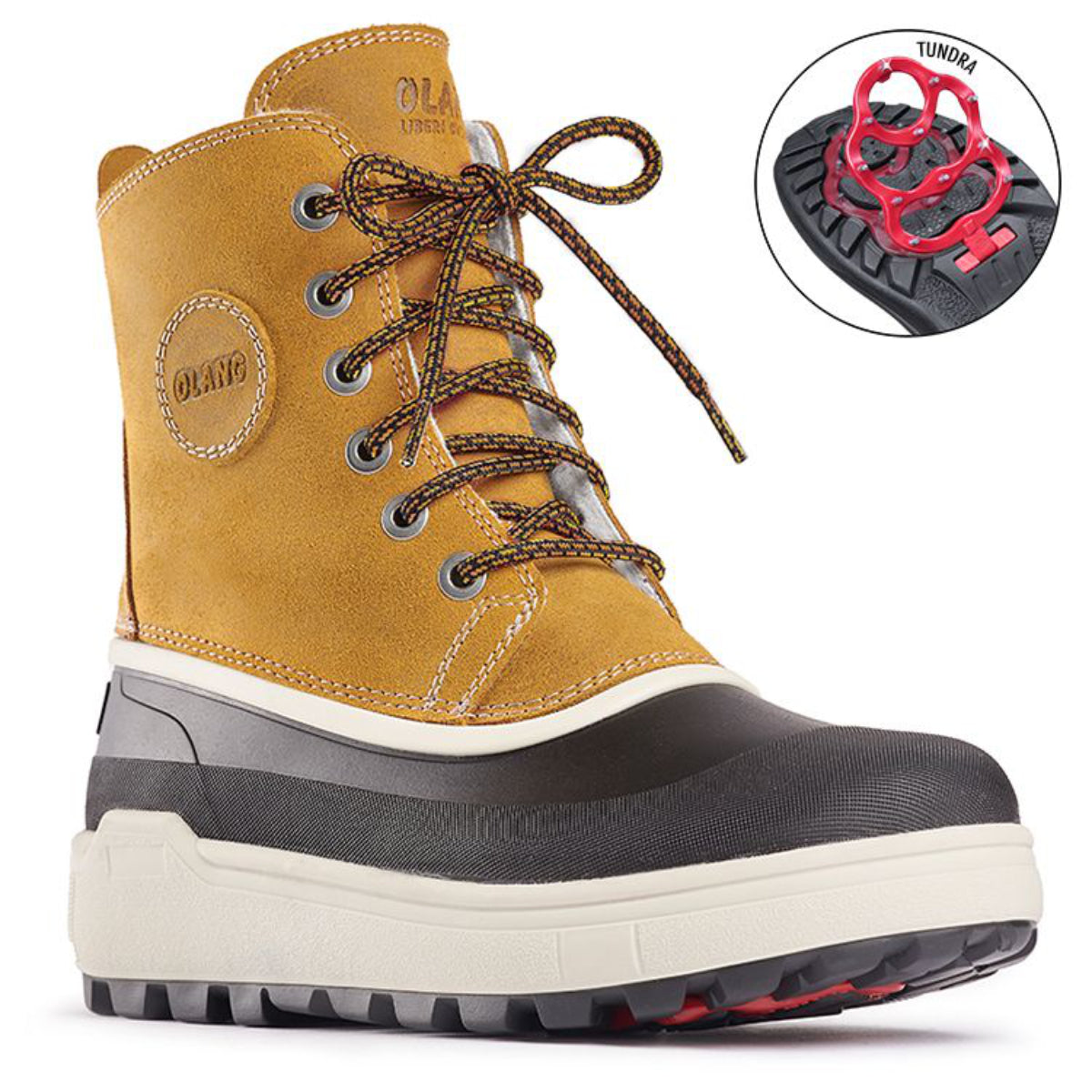 Olang Womens Calgary Waterproof Winter Boots with Foldable Cleats in ...