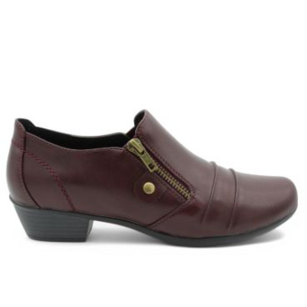 F3222 Low Block Heel Zip Boot – Walking On a Cloud